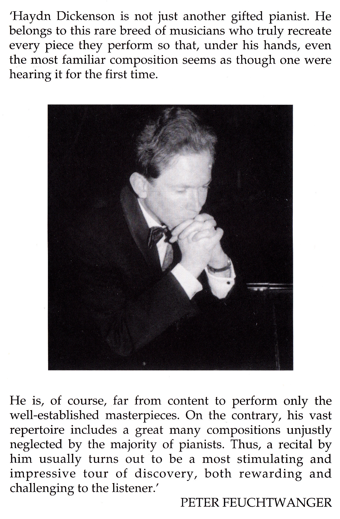 Haydn Dickenson – Video Links and Gallery – Haydn Dickenson BA LRAM ...